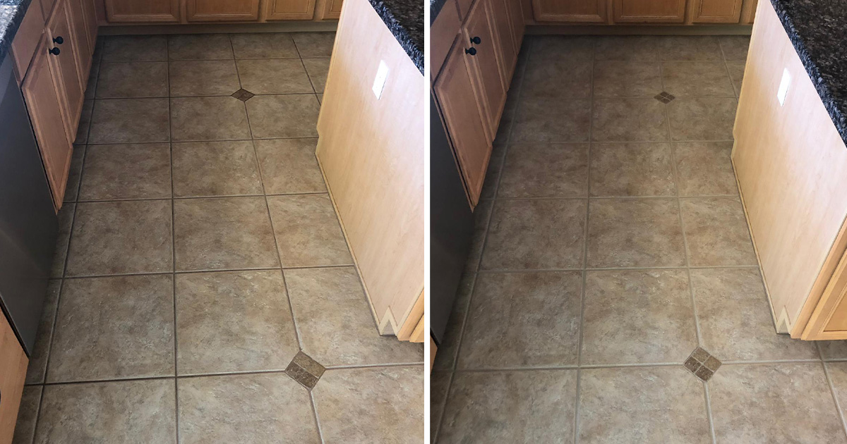 A Dingy Kitchen Floor Was Fully Restored With the Best Grout Sealing in ...